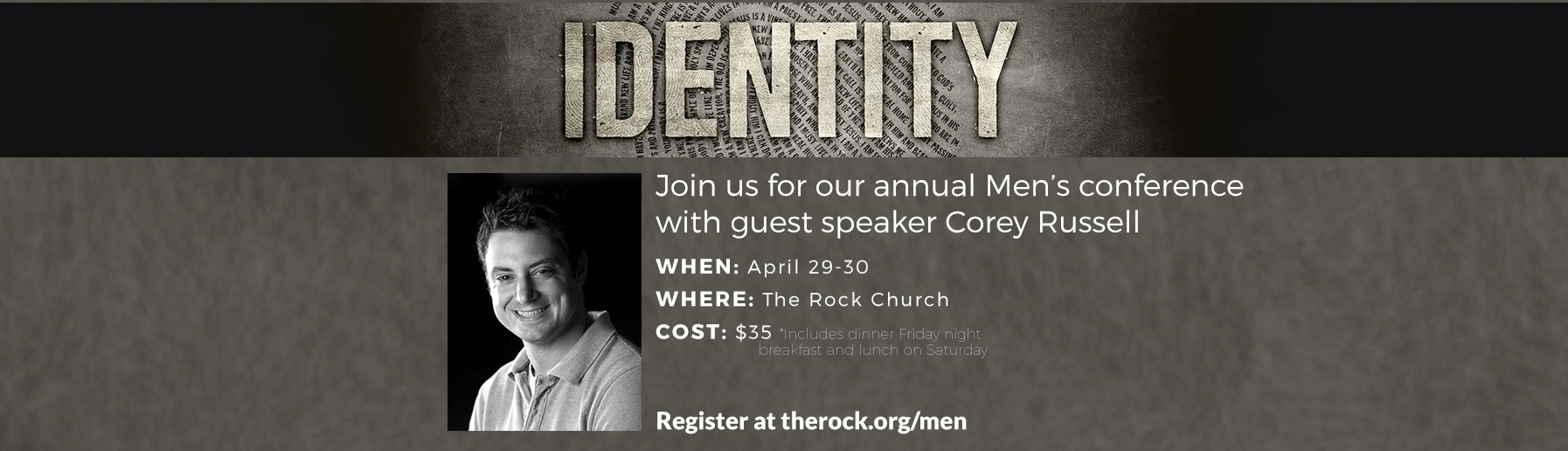 IDENTITY banner – The Rock